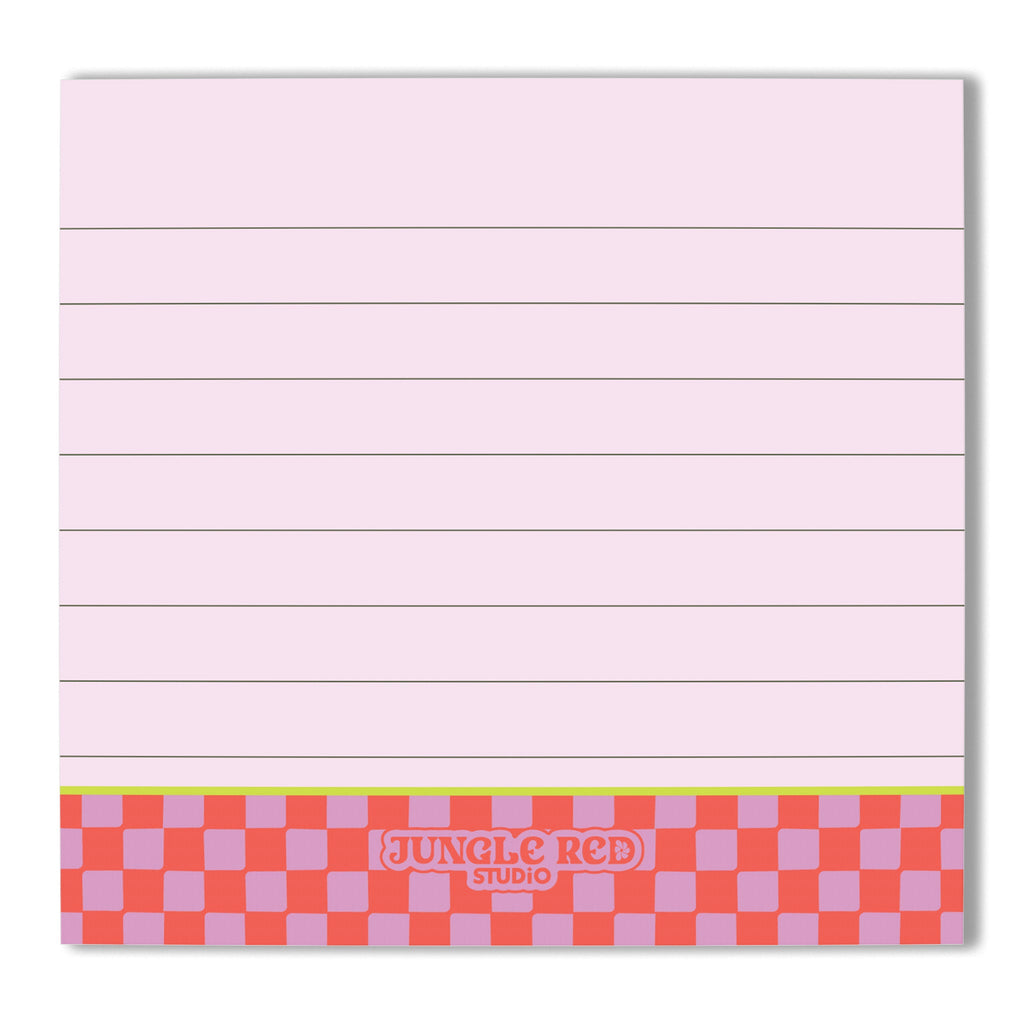 Retro Checkerboard Lined Sticky Notes | Jungle Red Studio – Jungle Red ...
